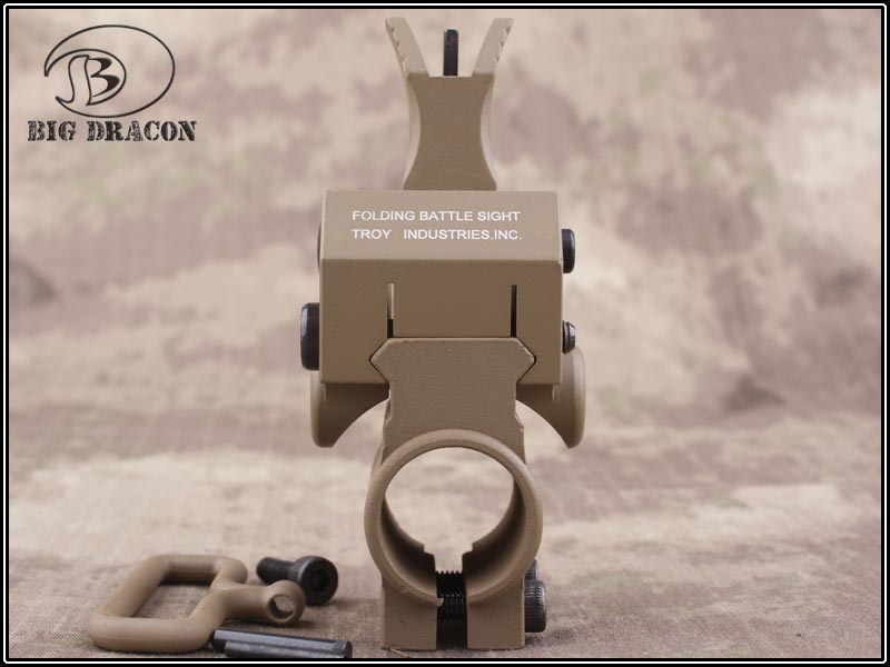 Specwarfare Airsoft. Big Dragon TROY Style Gas Block With Folding Sight ...