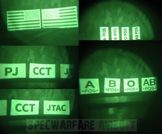 Specwarfare Airsoft. Warrior AB POS Blood Type Patch IR Reflective