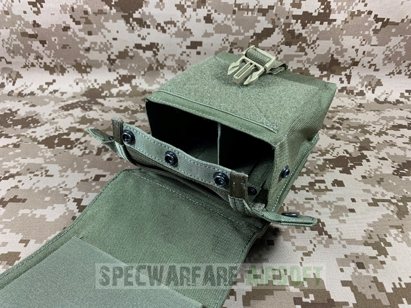 Specwarfare Airsoft. FLYYE Molle M60 100rds Ammo Pouch (Ranger Green)