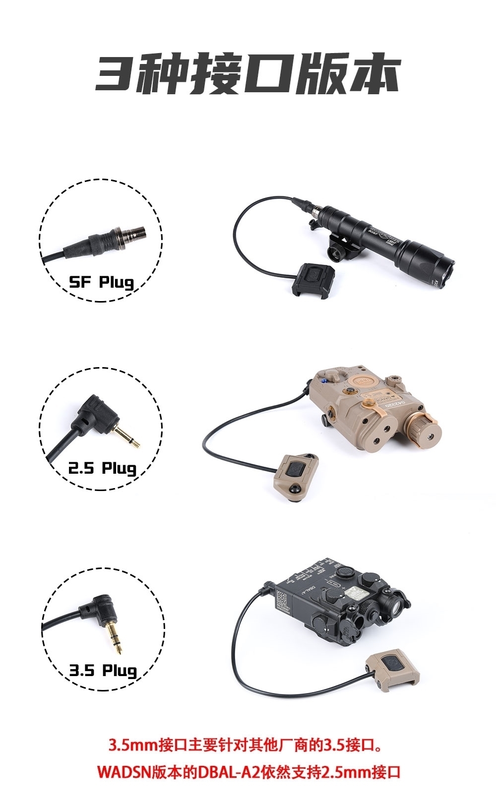 Specwarfare Airsoft. WADSN Flashlight Modlite ModButton Lite Rail Mount ...